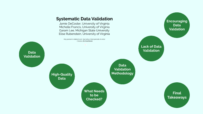 Systematic Data Validation by Jamie DeCoster on Prezi