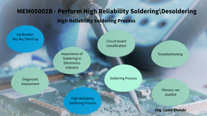 MEM05002B - Perform High Reliability Soldering\Desoldering by The ...