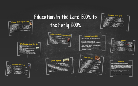 Education In the Late 1500's to by Gill Hennessy on Prezi