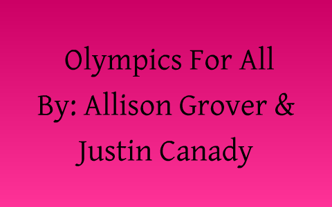 "Olympics For All" video game by Allison Grover on Prezi