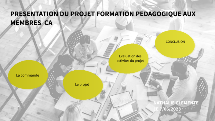 PR2SENTATION DU PROJET FORMATION PEDAGOGIQUE AU CA by NATHALIE CLEMENTE ...