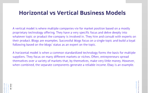 Horizontal vs. Vertical Business Models in Web 2.0 by Ryan Bergren on Prezi