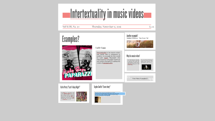 Intertextuality in music videos by zack moore on Prezi