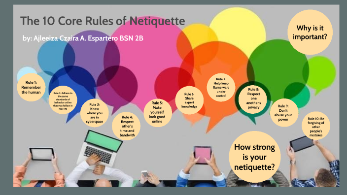 THE 10 CORE RULES OF NETIQUETTE by Ajleeiza Czaira Espartero on Prezi
