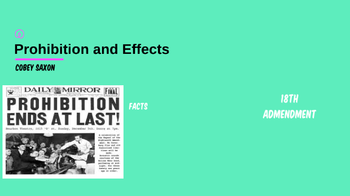 Prohibition and Effects by Cobey Saxon on Prezi