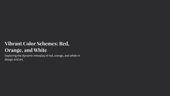 Vibrant Color Schemes: Red, Orange, and White by MELANIE GUTIERREZ ...