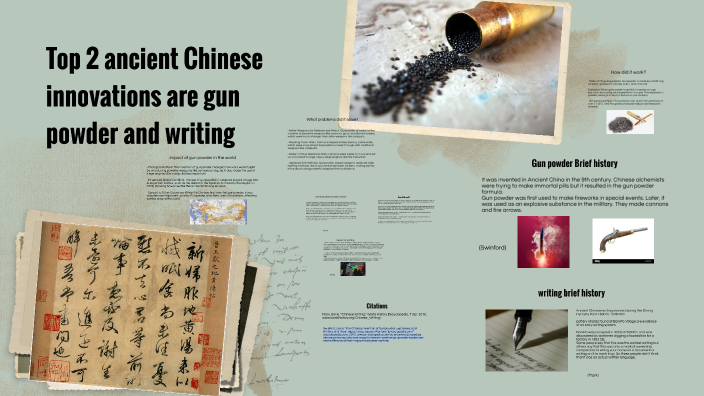 Top 2 ancient Chinese innovations are gun powder and printing press. by ...