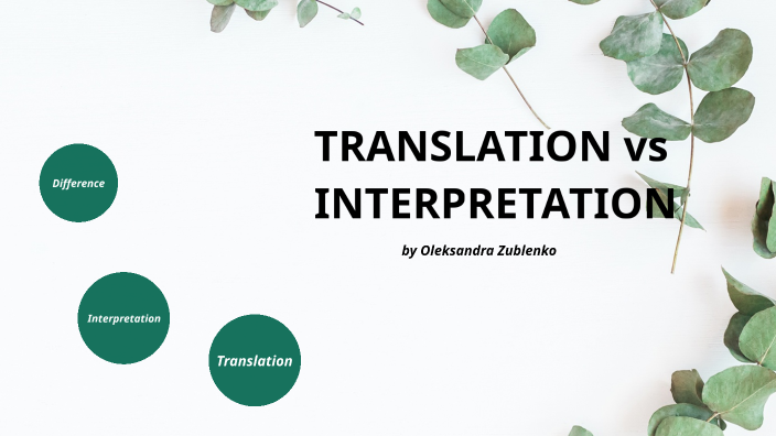 Translation vs Interpretation by sasha wangxian on Prezi