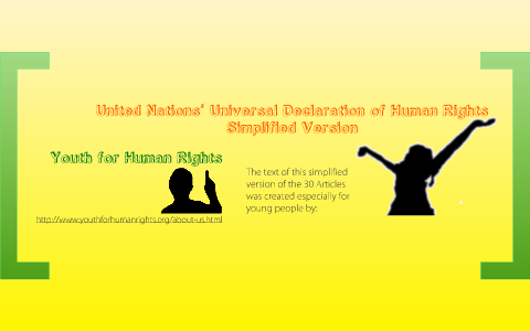United Nations Universal Declaration of Human Rights Simplified Version ...