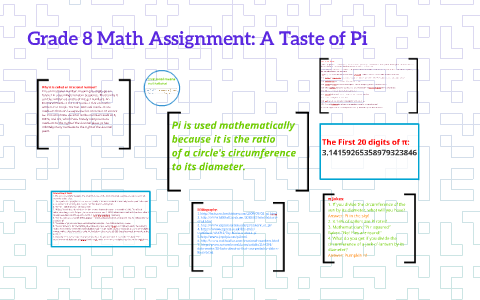 Grade 8 Math Assignment: A Taste of Pi by Charlene Mansour on Prezi