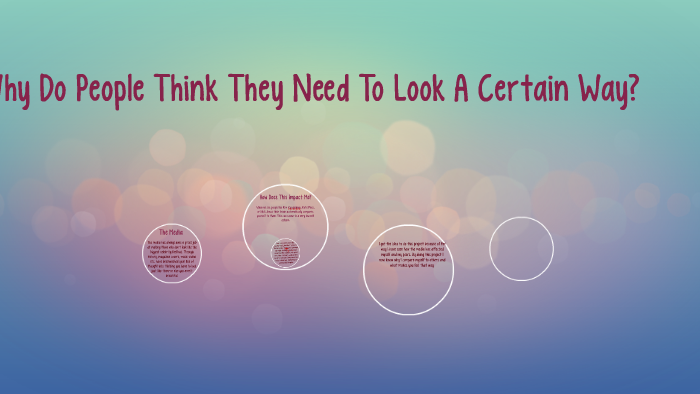 Why Do People Think They Need To Look A Certain Way? by Bella Oberg on ...