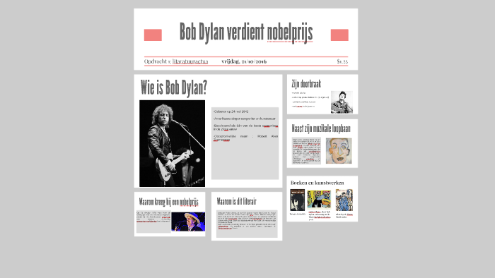 Bob Dylan verdient nobelprijs by Fien Haesevoets on Prezi