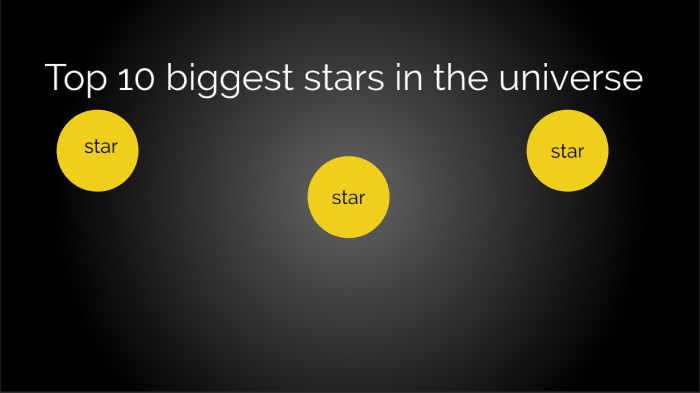 top 10 biggest stars in the universe by David Galstyan on Prezi