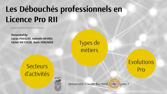 Les débouchées professionnelles de la Licence Pro RII by Boris VOIGNIER ...