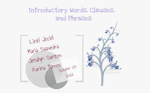 Introductory Words, Phrases, and Clauses by Jenalyn Santos on Prezi