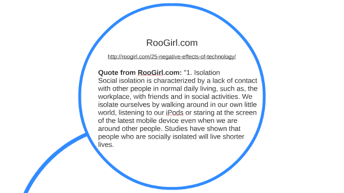 http://roogirl.com/25-negative-effects-of-technology/ by Ben Zuck on Prezi
