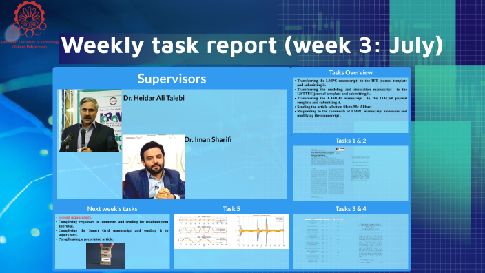 Weekly task report by Hossein Ahmadian on Prezi