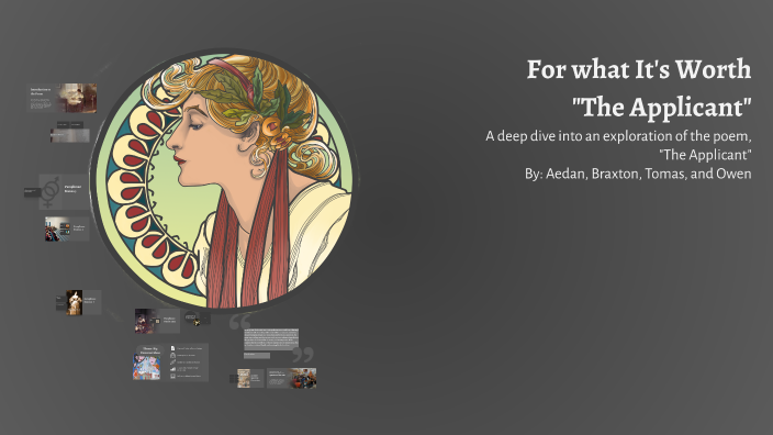 Exploring Sylvia Plath's "The Applicant" by Aedan McCarry on Prezi