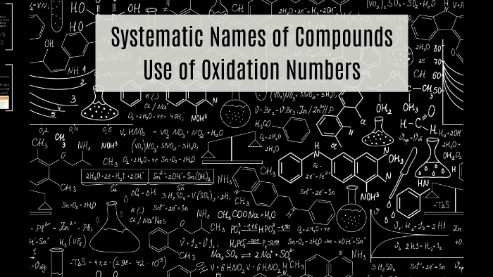 Systematic Names of Compounds Use of Oxidation Numbers by Roberta ...
