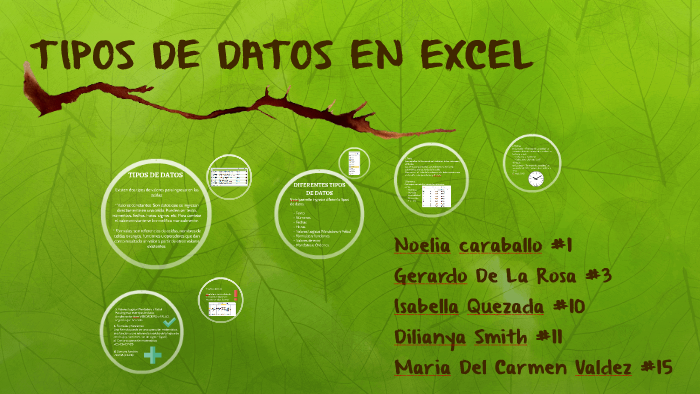 TIPOS DE DATOS EN EXCEL by Gerardo Enmanuel De La Rosa Cuevas