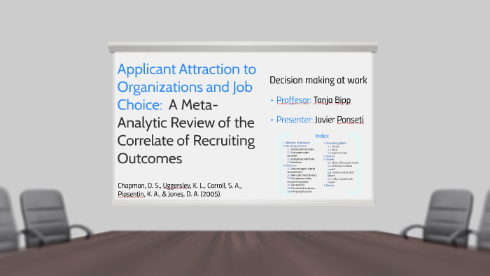 Applicant Attraction to Organizations and Job Choice by Xavi Ponseti ...