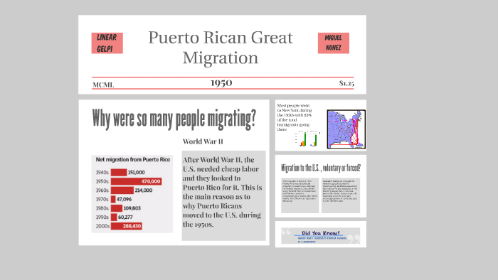 Puerto Rican Great Migration by Miguel Nunez on Prezi