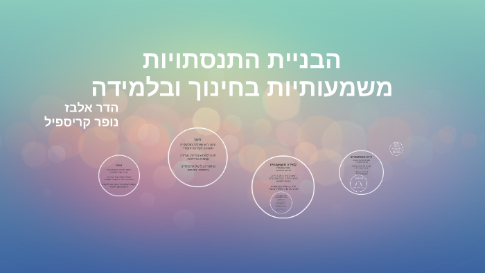 הבניית התנסויות משמעותיות בחינוך ובלמידה by HADAR ELBAZ on Prezi