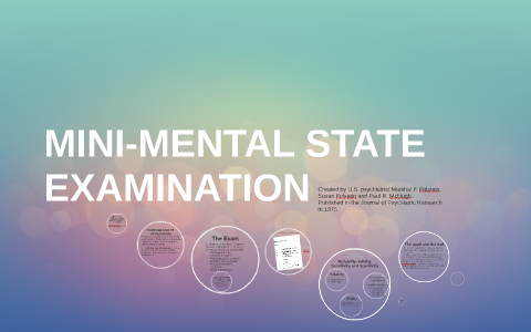 MINI-MENTAL STATE EXAMINATION by Michelle Smith on Prezi