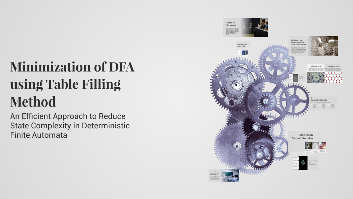 Minimization of DFA using Table Filling Method by Akiladevi R on Prezi