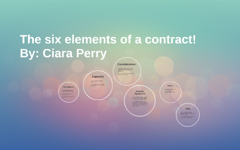 The five elements of a contract by Ciara Perry on Prezi