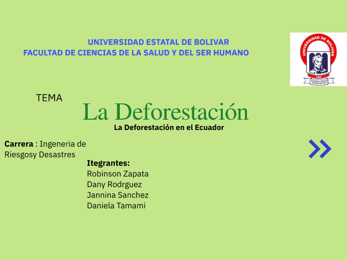 PRESENTACION DE DESFORESTACION 1IRD by janina sanchez on Prezi
