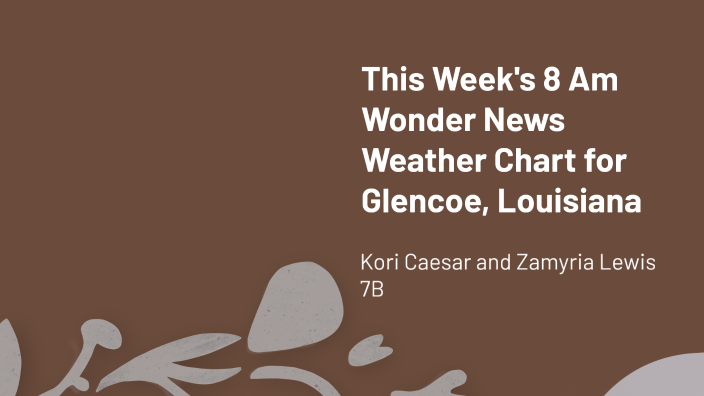 This Week's Weather Chart for Glencoe, Louisiana by Zamyria Lewis on Prezi