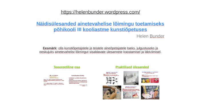 Näidisülesanded ainetevahelise lõimingu toetamiseks põhikool by Helen ...