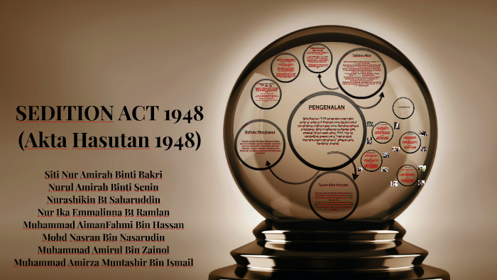 SEDITION ACT 1948 (Akta Hasutan 1948) by munirah saad on Prezi
