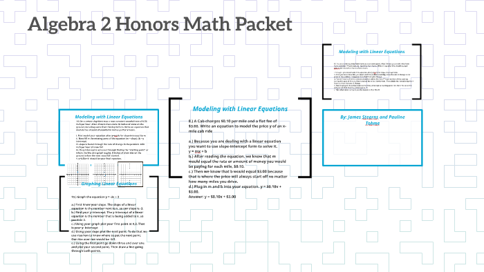 Algebra 2 Honors Math Packet by Pauline Tohme on Prezi