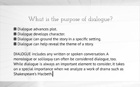 Dialogue Analysis by Lilianna Meldrum on Prezi