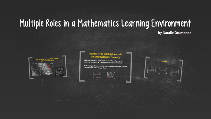 Multiple Roles in a Mathematics Learning Environment by Natalie Drumonde