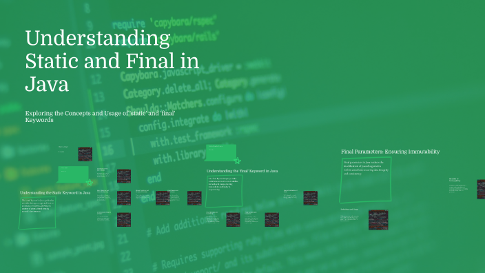 Understanding Static and Final in Java by mikai gopaul-roldan on Prezi