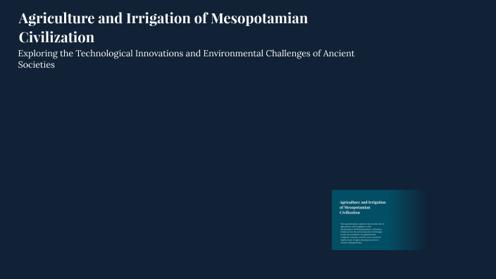 Agriculture and Irrigation of Mesopotamian Civilization by Ahmed Daud ...