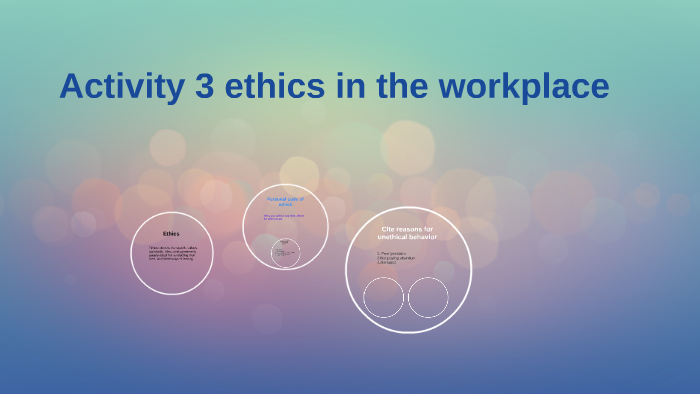Activity 3 ethics in the workplace by davajay wells on Prezi