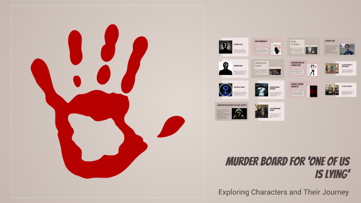 create a murder board for the book one of us is lying by c b on Prezi