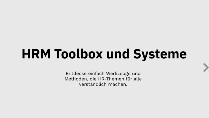 HRM Toolbox und Systeme by Stefanie Gerber on Prezi
