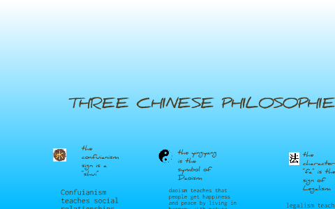 Three Chinese Philosophies: Confucianism,Daoism,and Legalism by kaden ...
