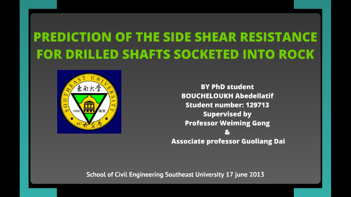Prediction of the unit side shear resistance of the piles socketed into ...