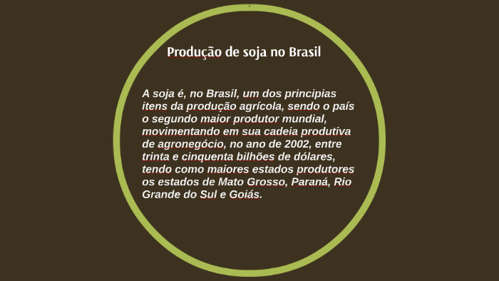 Produçao de soja no Brasil by Gilmar sobrinho silva on Prezi