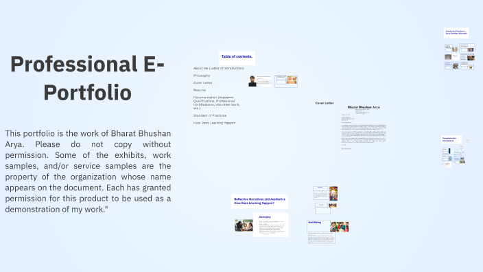 Professional E-Portfolio Development by Bharat Arya on Prezi