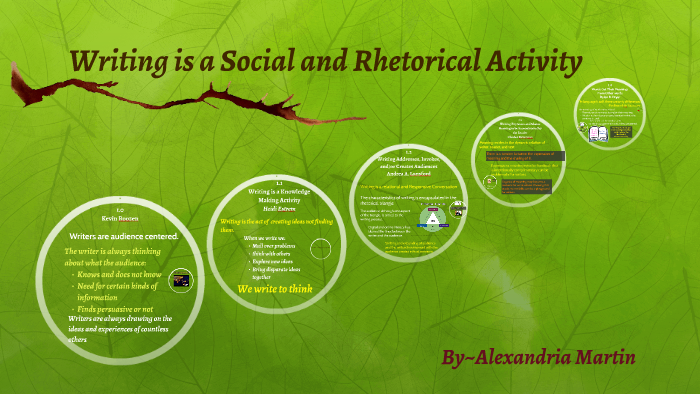 Writing is a Social and Rhetorical Activity by Alexandria Martin on Prezi