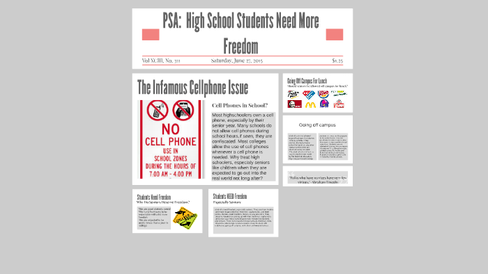 PSA: High School Students Need More Freedom by Lexi Fahr on Prezi