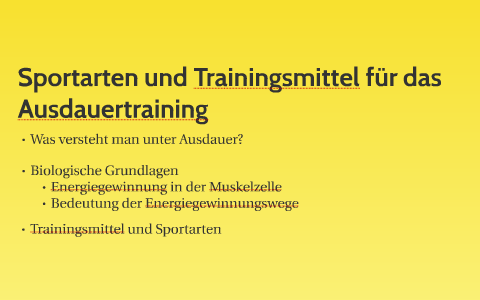 Sportarten und Trainingsmittel für das Ausdauertraining by Hüseyin ...