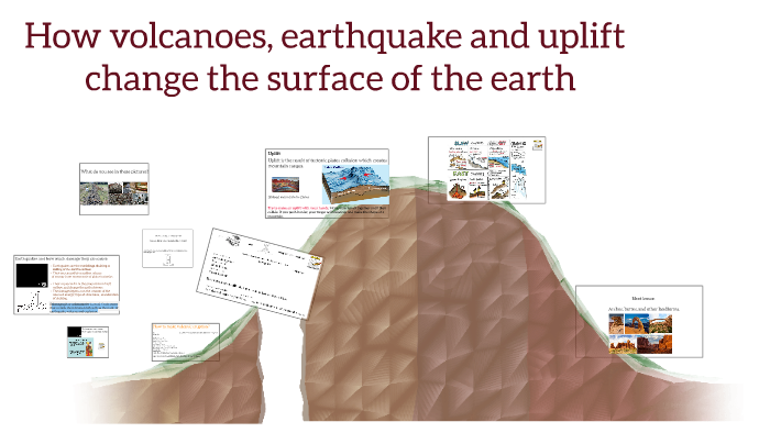 How do volcanoes, earthquake and uplift change the surface of earth ...